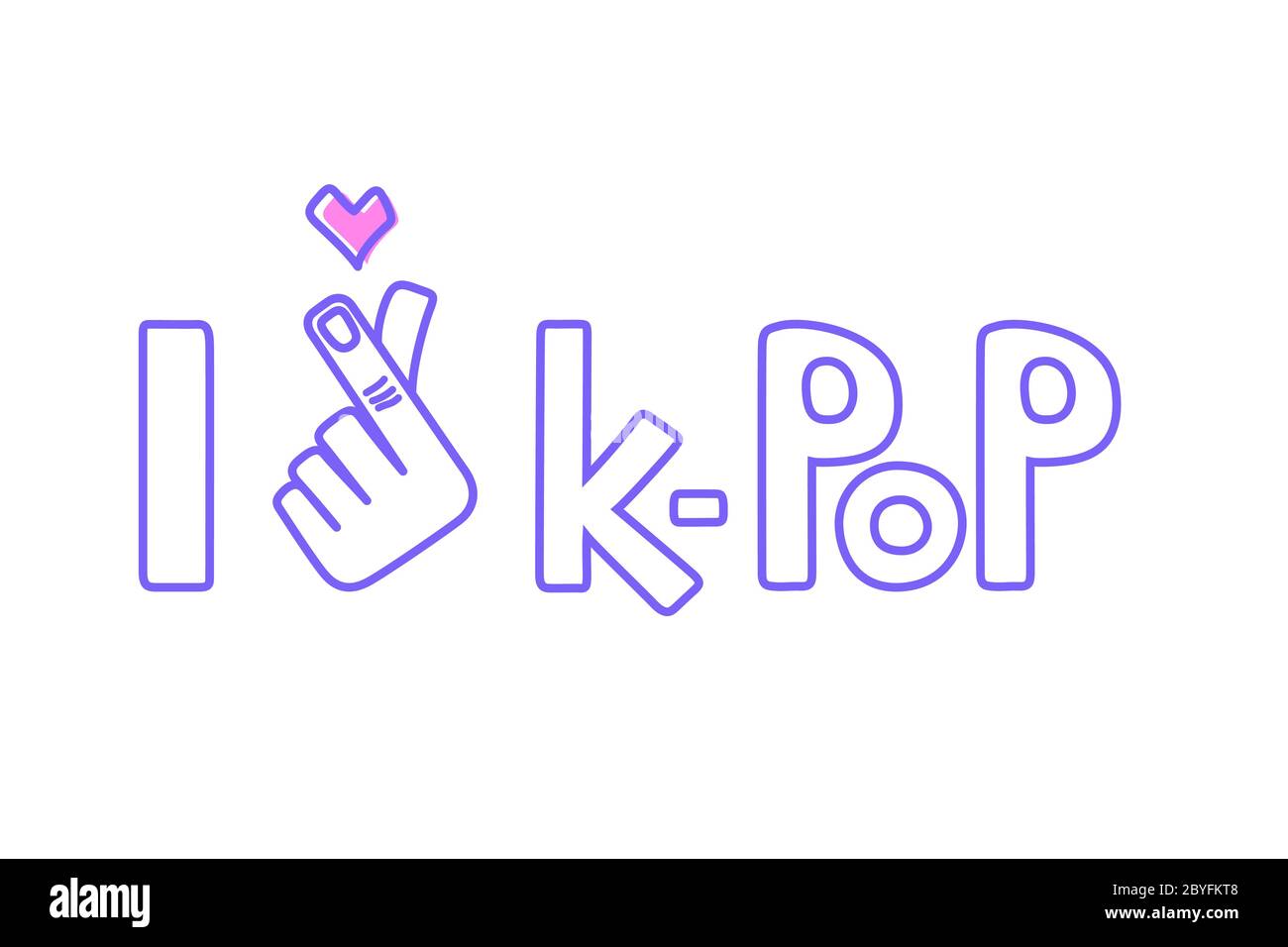 I love k-pop. Korean symbol hand heart, love symbol in k pop. Hand ...