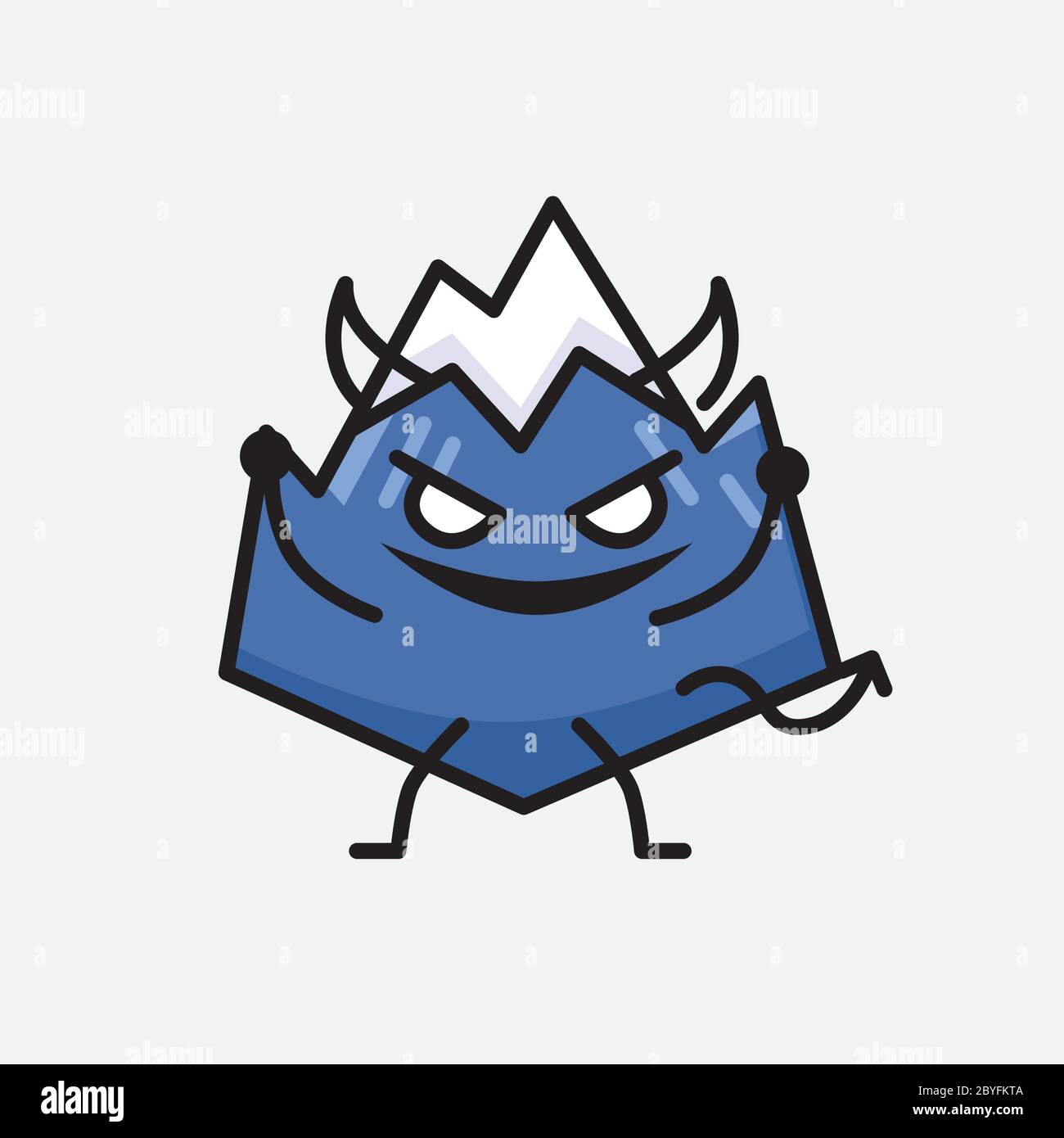 An Illustration of Cute Mountain Icon Mascot Vector Character in Flat ...