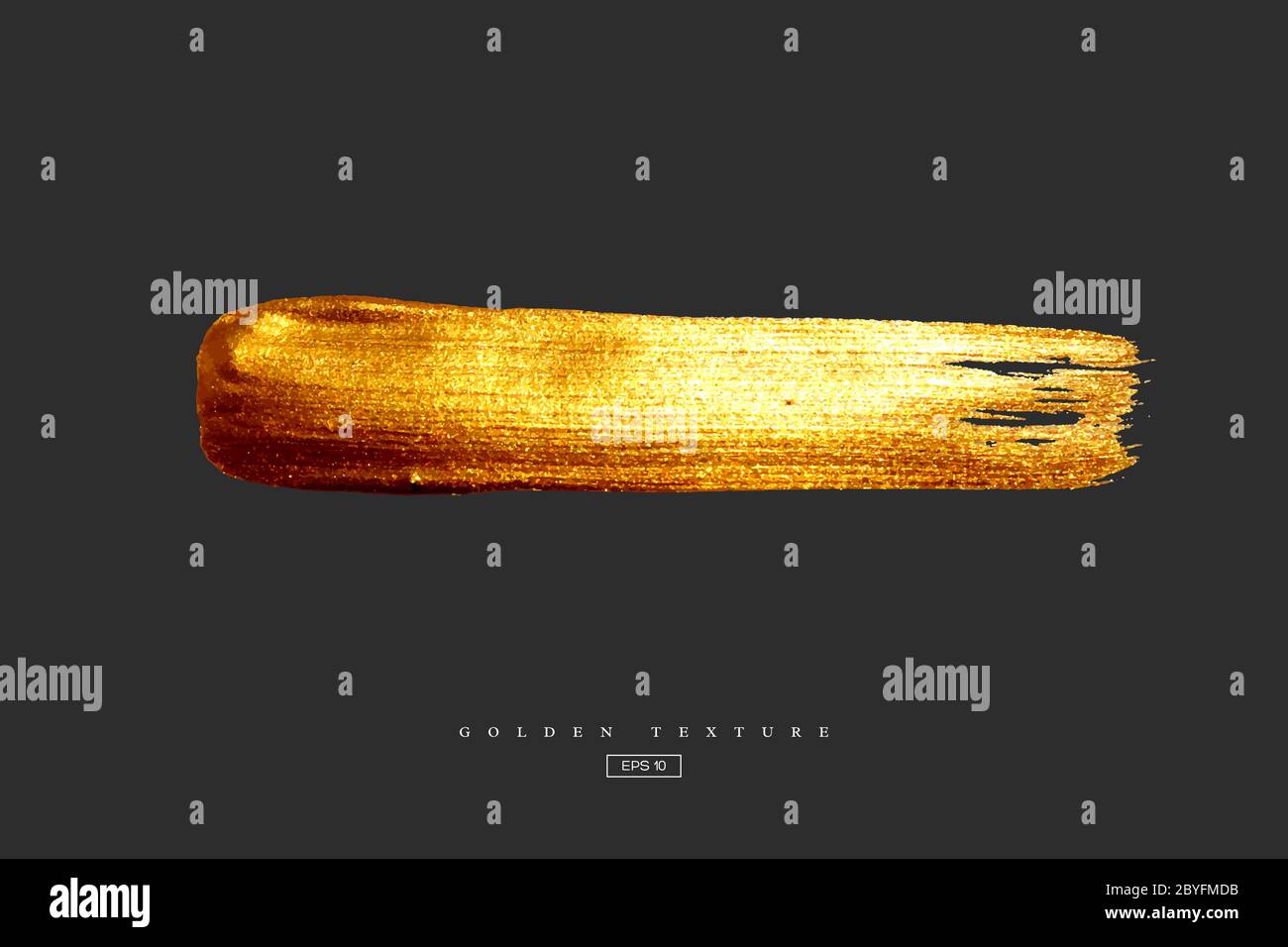 Golden hand drawn smear stain. Acrylic texture with paper effect. Gold ...