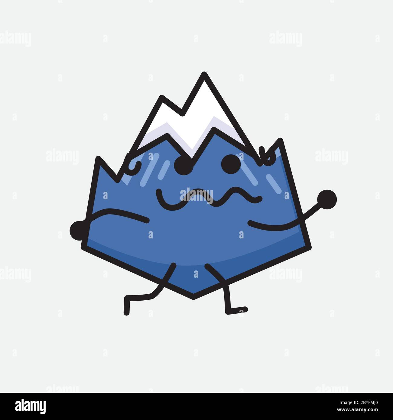 An Illustration of Cute Mountain Icon Mascot Vector Character in Flat ...