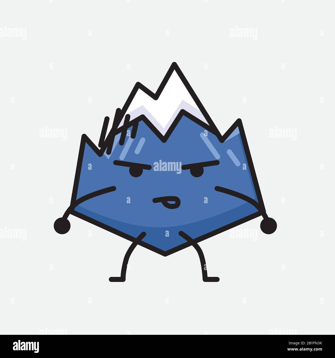 An Illustration of Cute Mountain Icon Mascot Vector Character in Flat ...