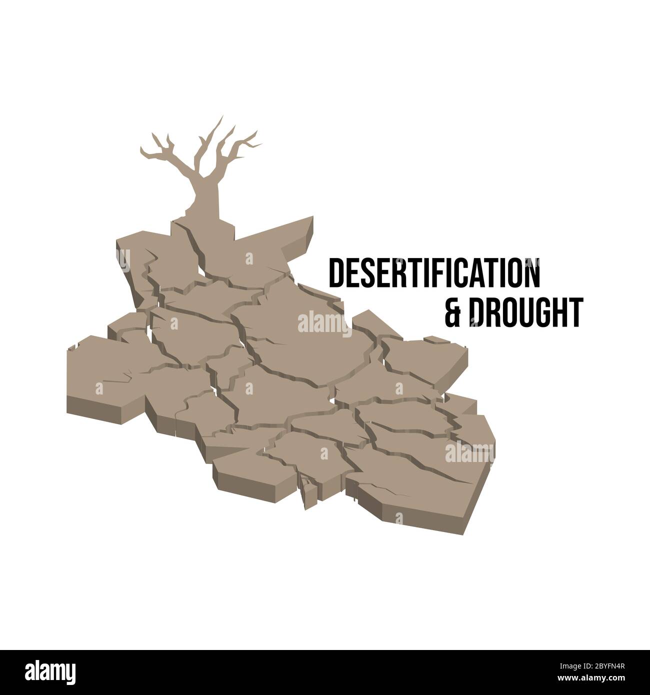 World Day to Combat Desertification and Drought banner with Desert ...