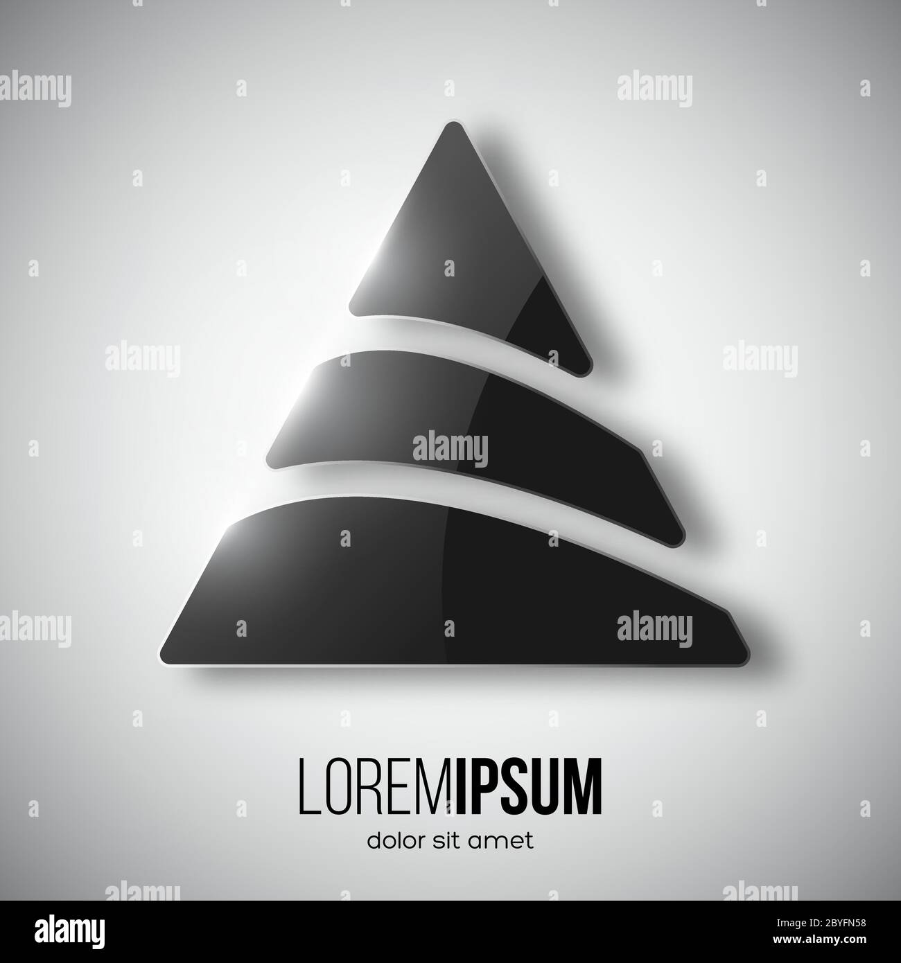 Abstract triangle glass isolated logo template, black color with Stock ...