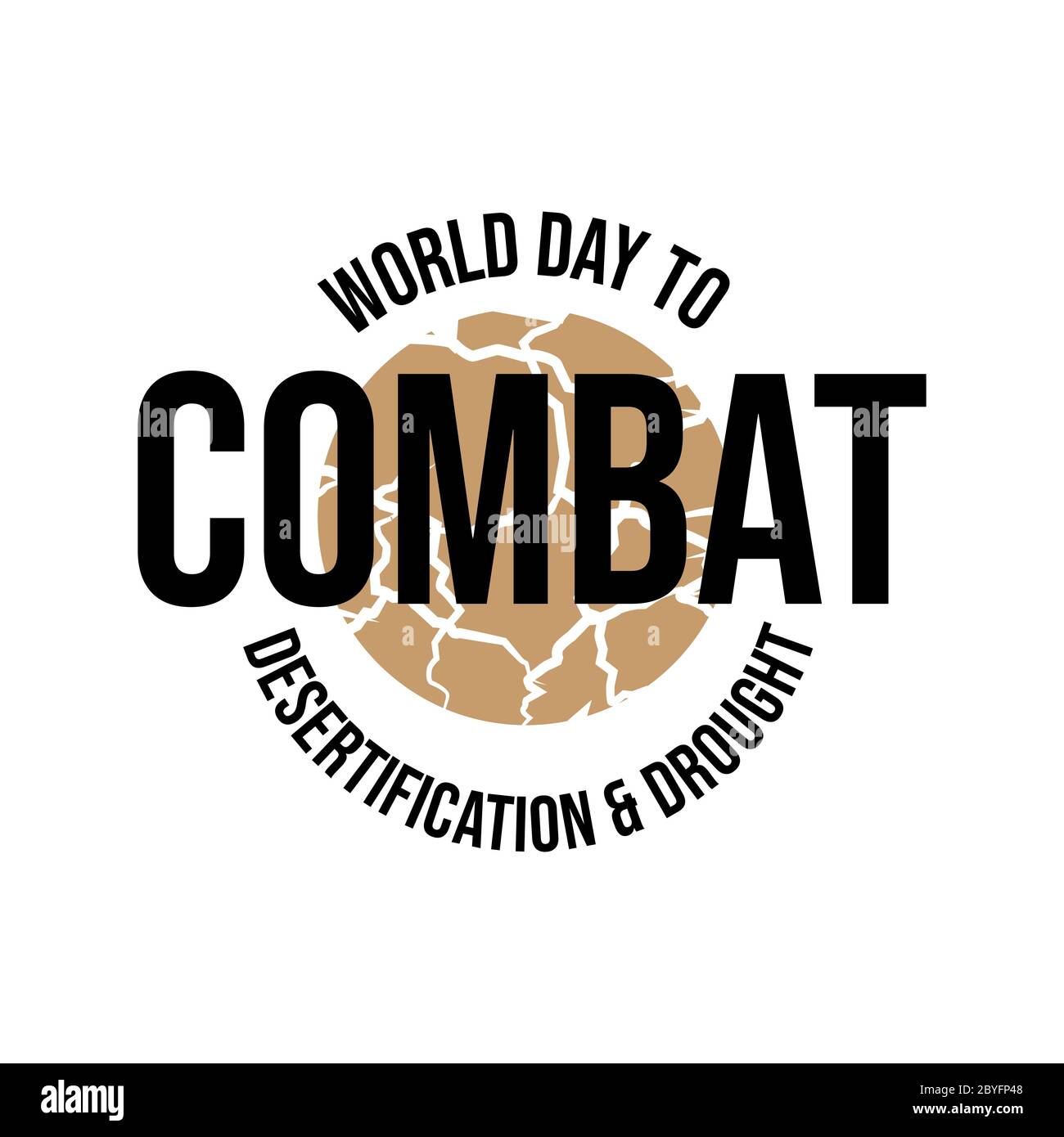Drought and climate change typography logo for World Day to Combat ...