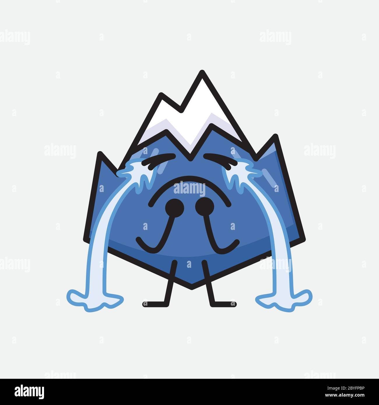 An Illustration of Cute Mountain Icon Mascot Vector Character in Flat ...