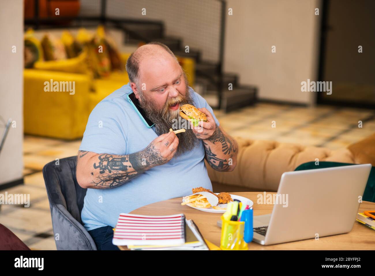 Fat bald man hi-res stock photography and images - Alamy
