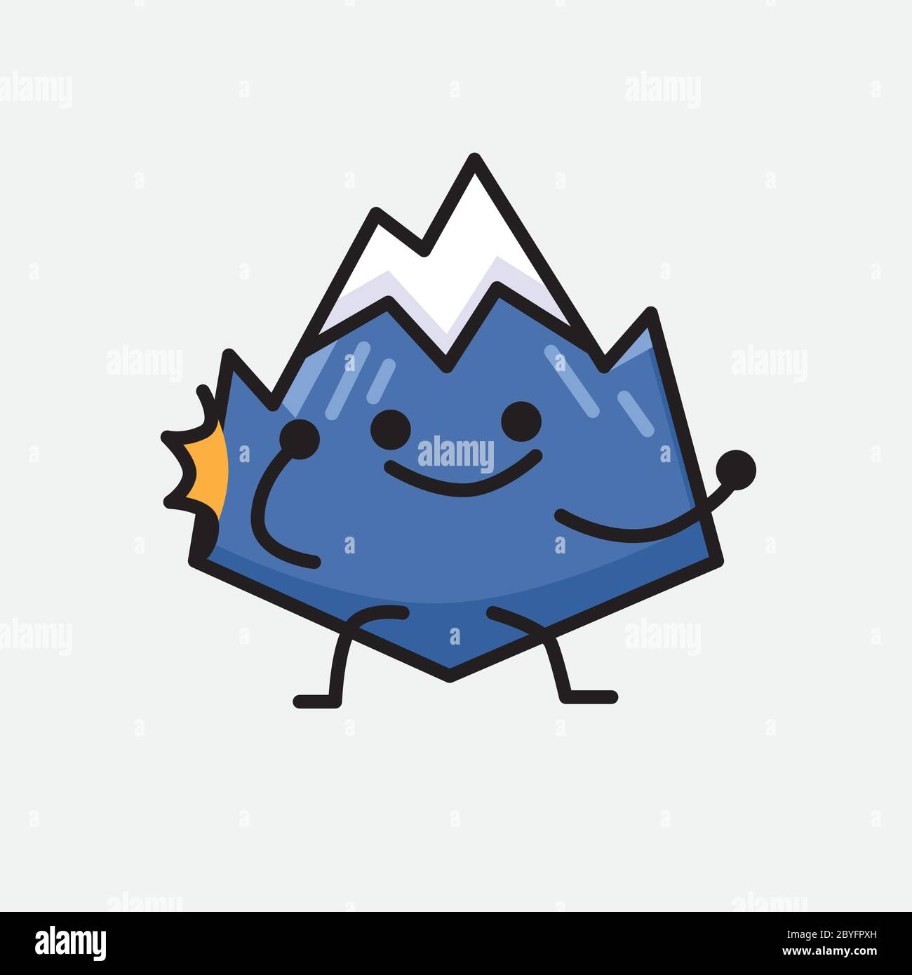 An Illustration of Cute Mountain Icon Mascot Vector Character in Flat ...