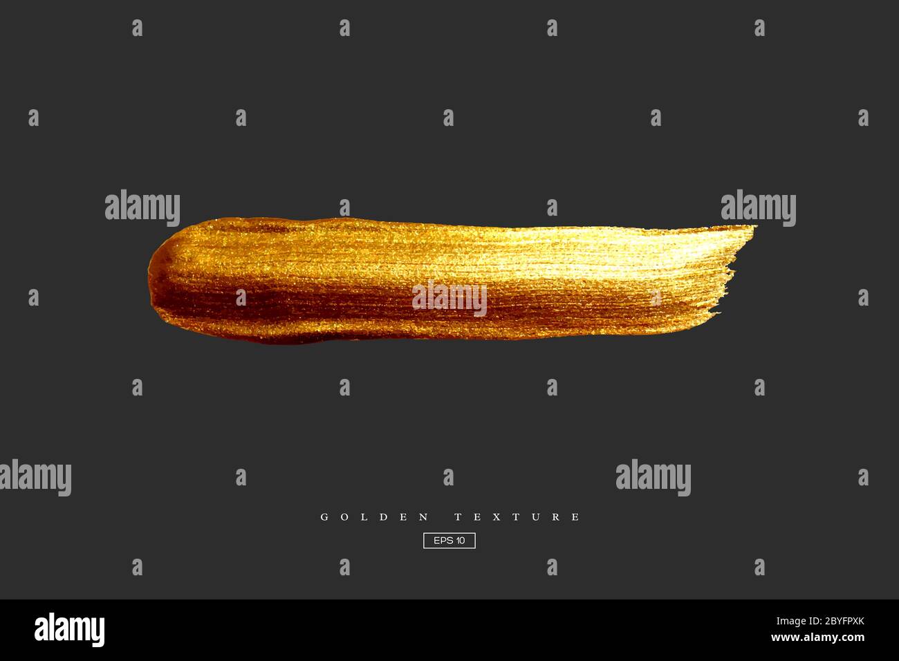 Golden hand drawn smear stain. Acrylic texture with paper effect. Gold ...