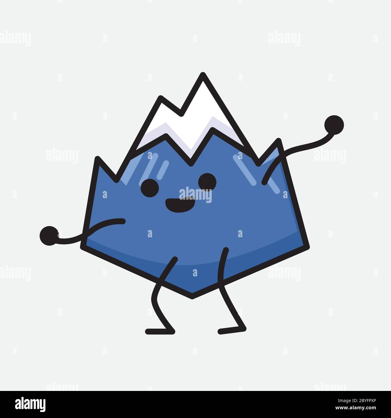 An Illustration of Cute Mountain Icon Mascot Vector Character in Flat ...