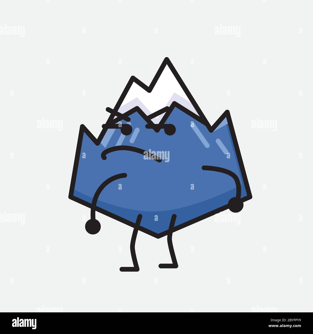 An Illustration of Cute Mountain Icon Mascot Vector Character in Flat ...