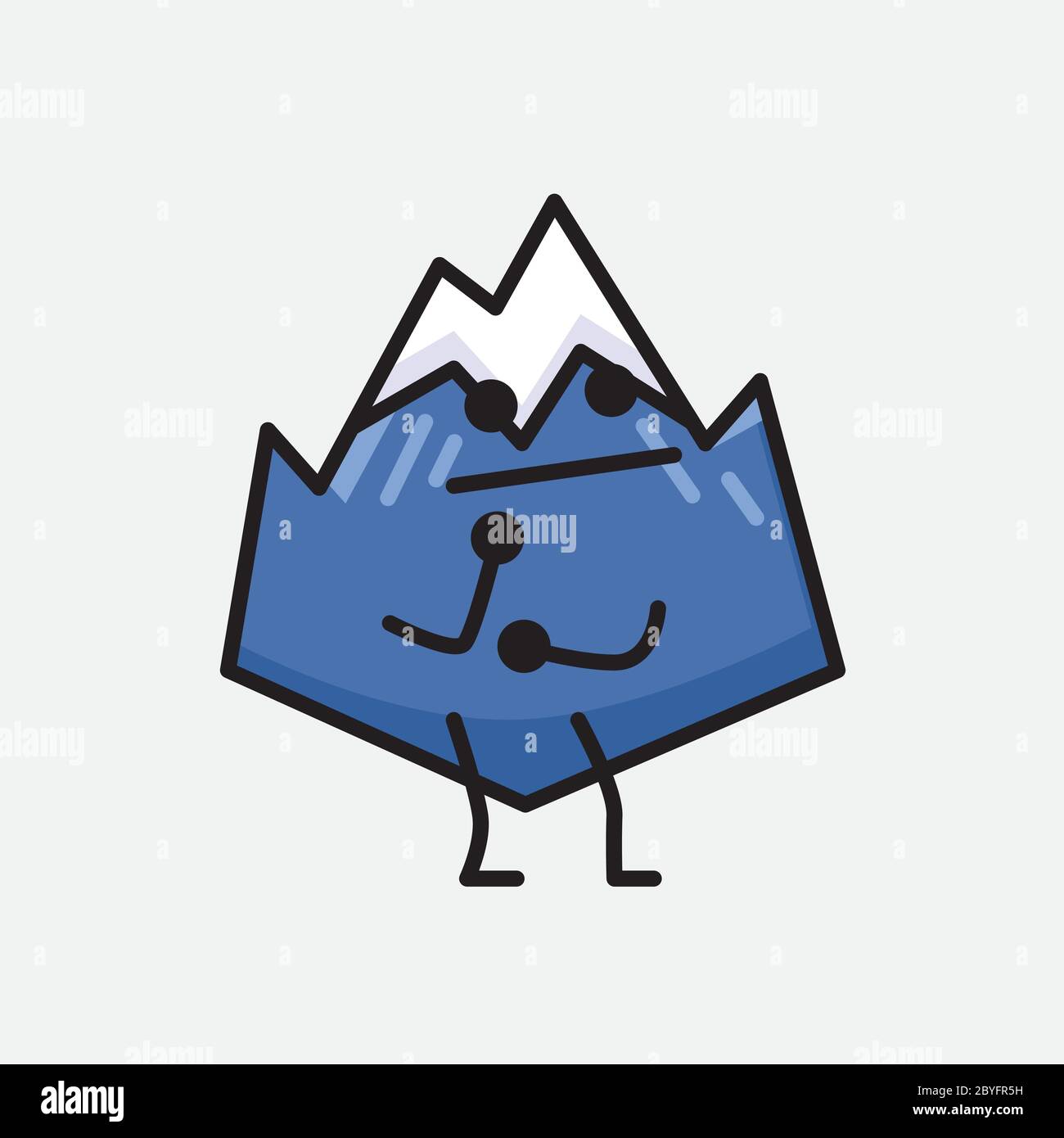 An Illustration of Cute Mountain Icon Mascot Vector Character in Flat ...