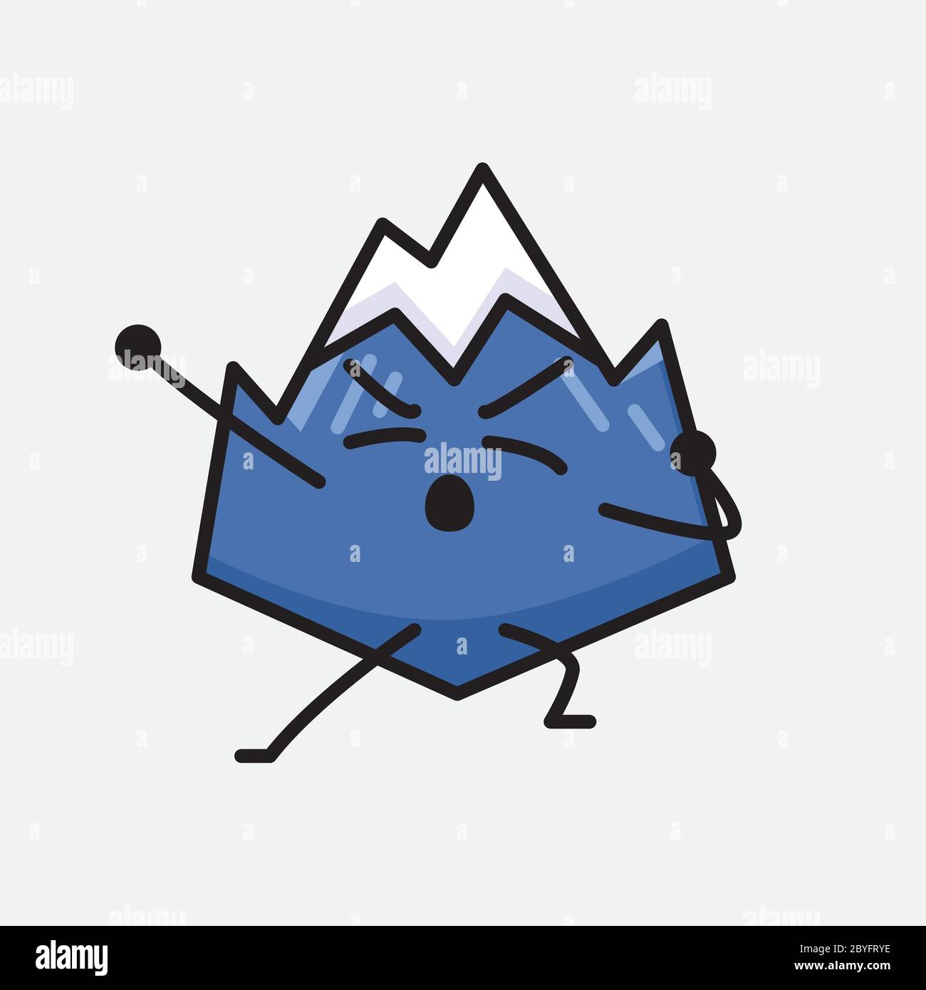 An Illustration of Cute Mountain Icon Mascot Vector Character in Flat ...