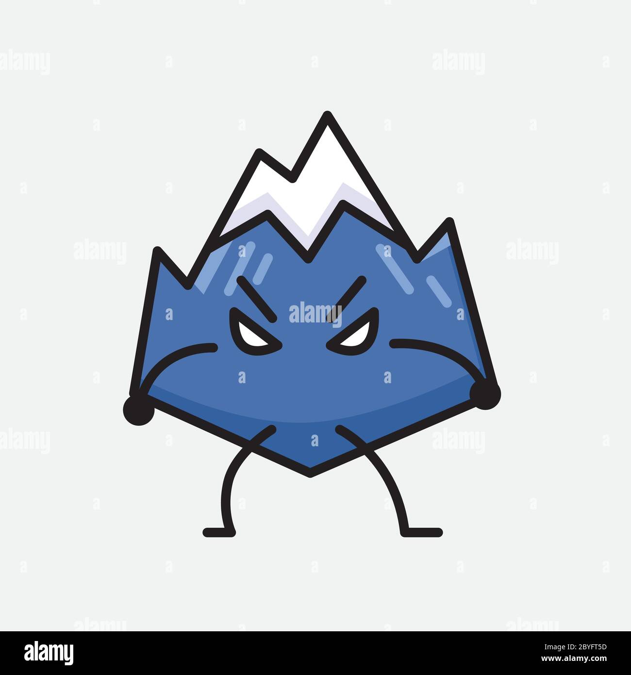An Illustration of Cute Mountain Icon Mascot Vector Character in Flat ...