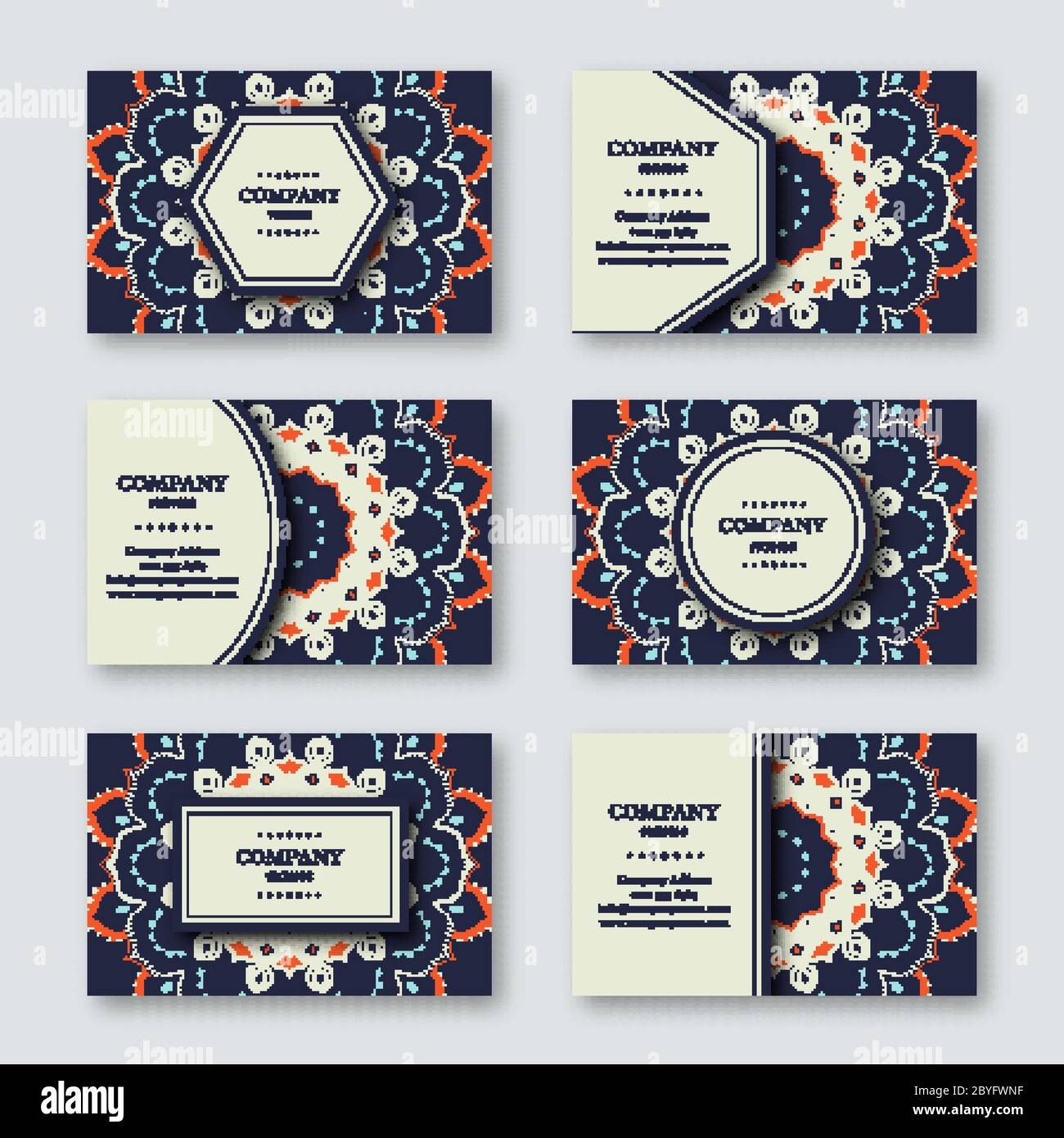 Set of ornamental hand drawn mandala cards Stock Vector Image & Art - Alamy