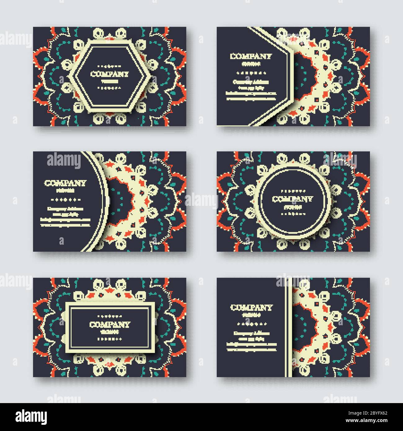 Set of ornamental hand drawn mandala cards Stock Vector Image & Art - Alamy