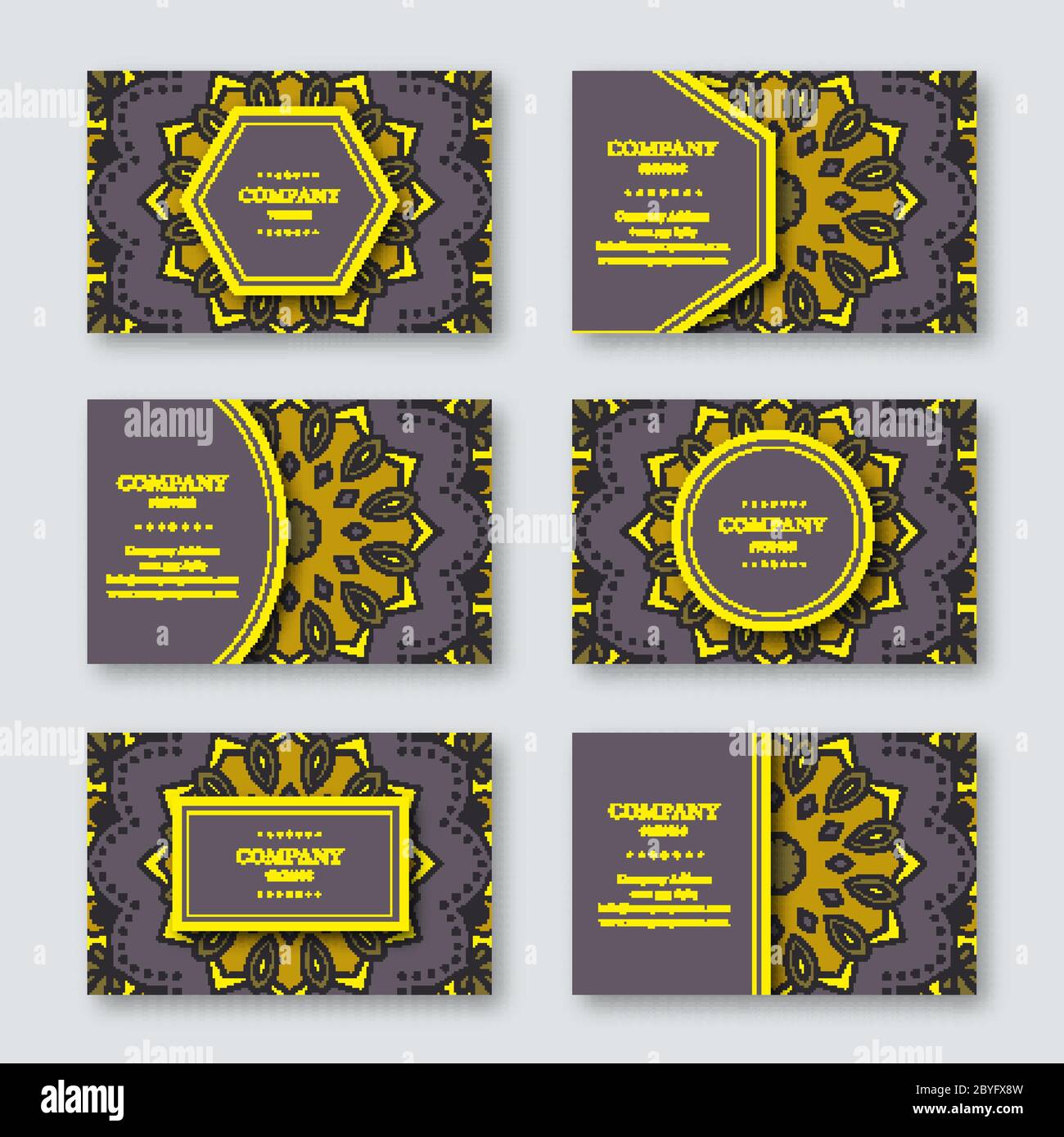 Set of ornamental hand drawn mandala cards Stock Vector Image & Art - Alamy