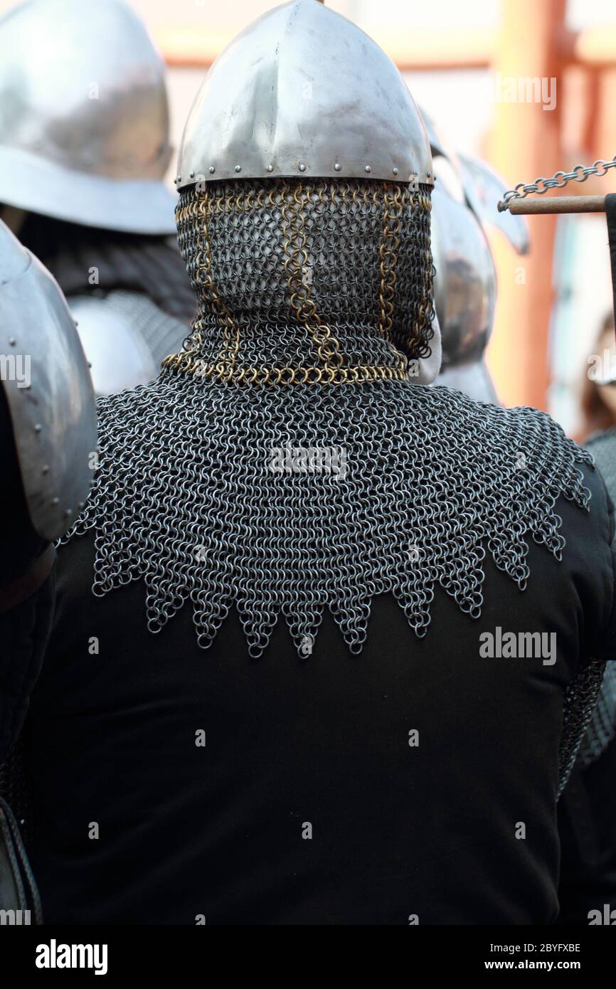 Medieval warrior with chain mail armour hi-res stock photography and images - Alamy