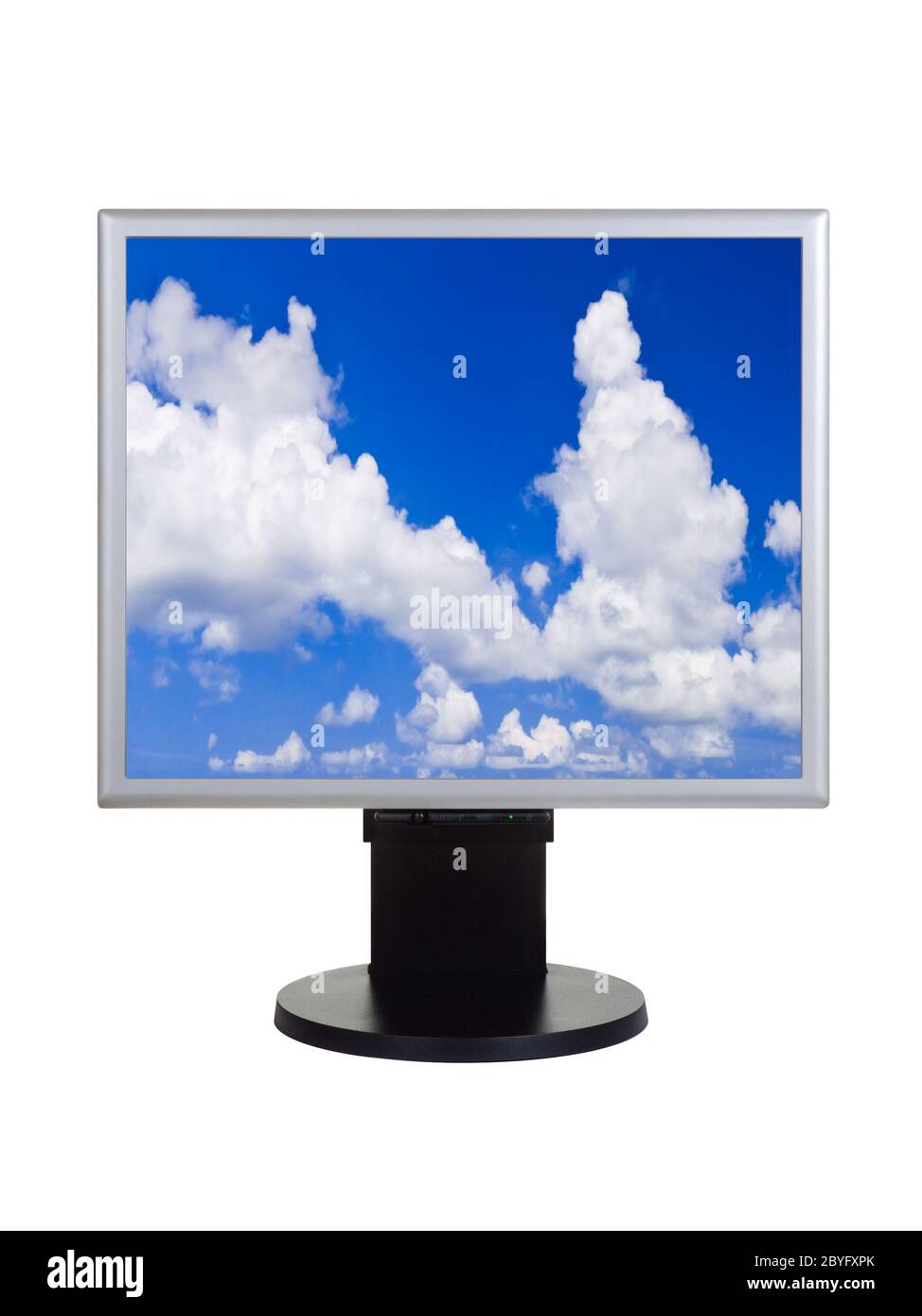 Sky on computer monitor Stock Photo - Alamy