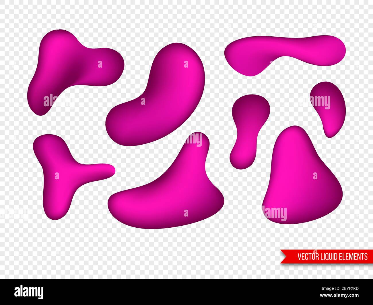 Set of liquid elements for posters, cards, presentations, flyers and ...