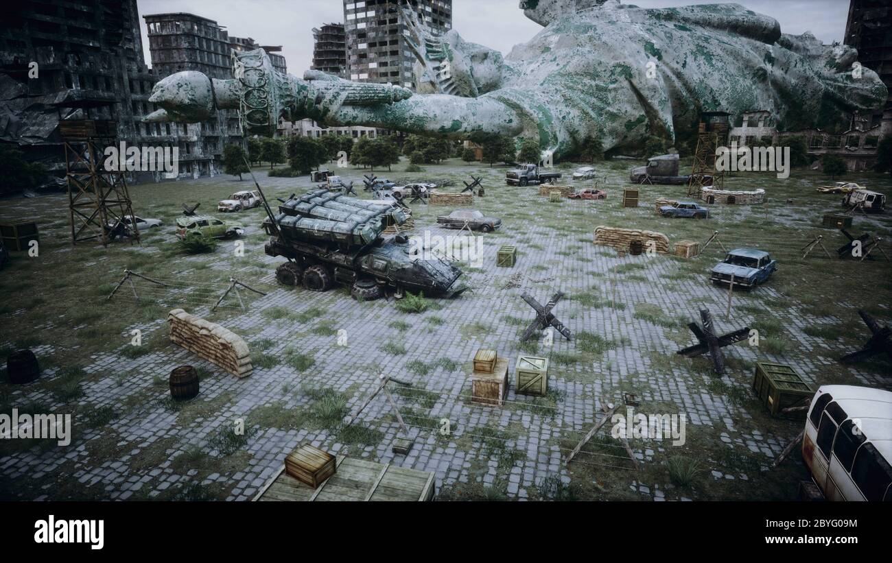 Destroyed city illustration hi-res stock photography and images - Alamy