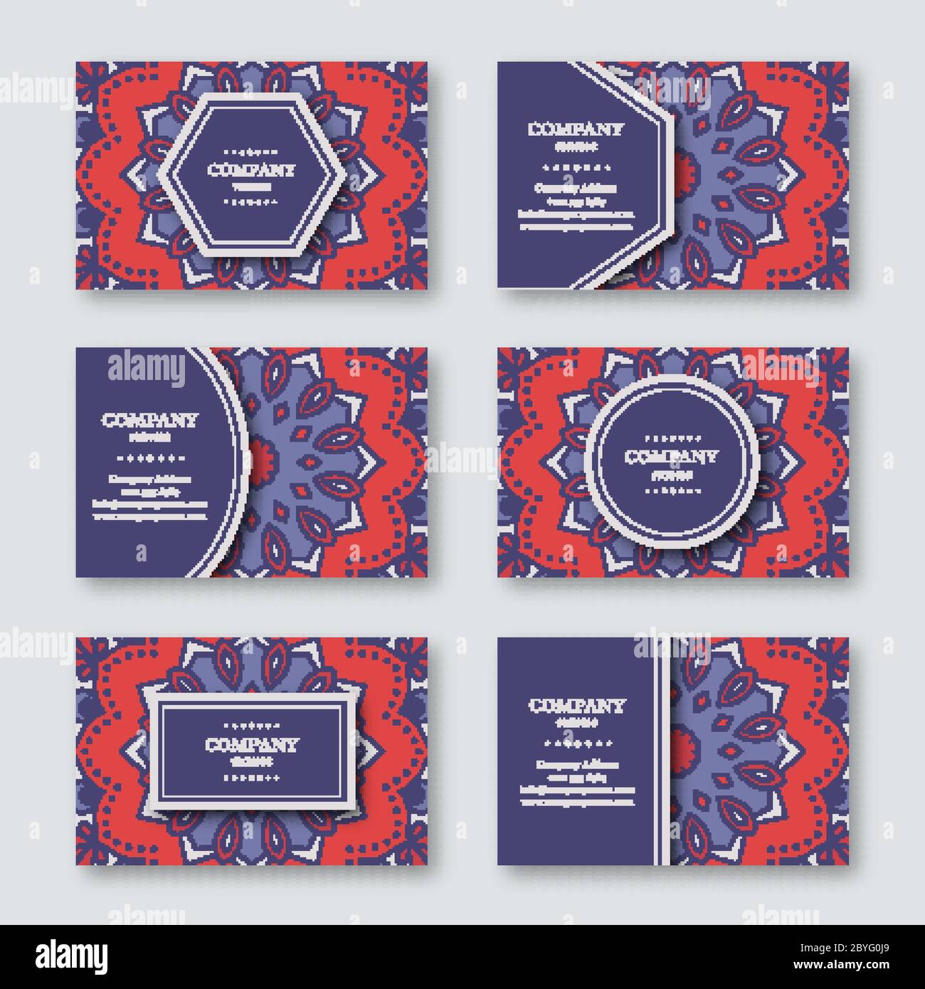 Set of ornamental hand drawn mandala cards Stock Vector Image & Art - Alamy