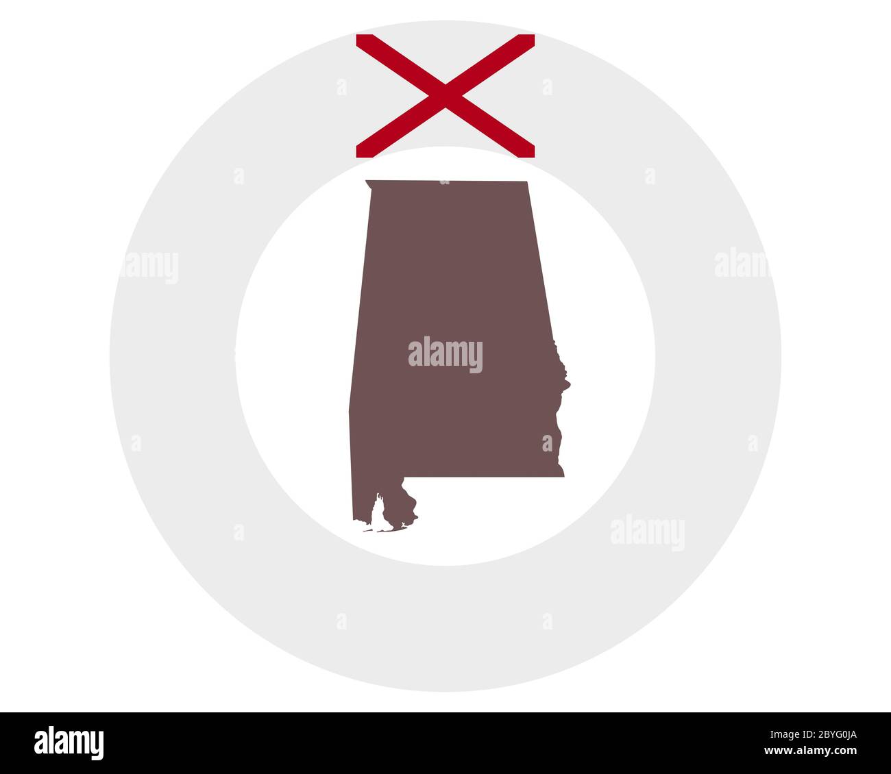 Map of Alabama on background with flag Stock Photo - Alamy