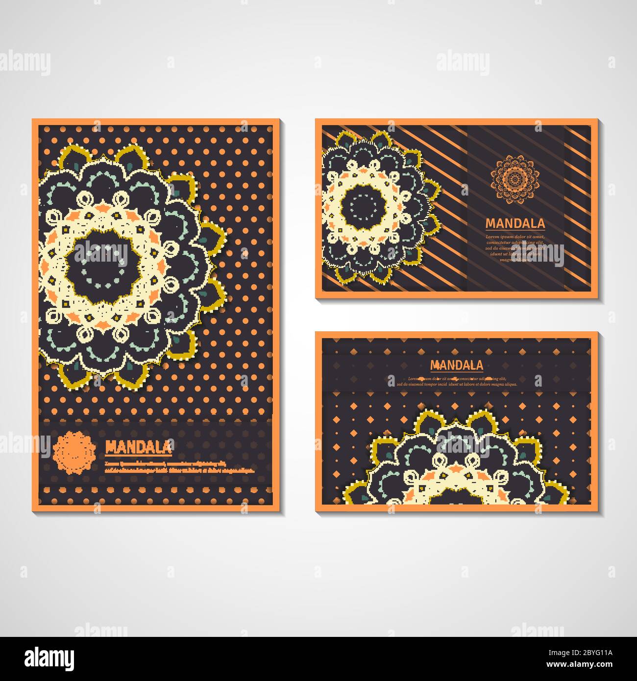Set of cards with mandala Stock Vector Image & Art - Alamy