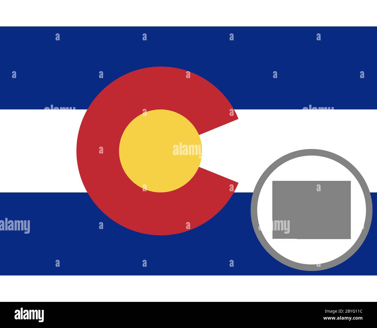 Flag and map of Colorado Stock Photo - Alamy