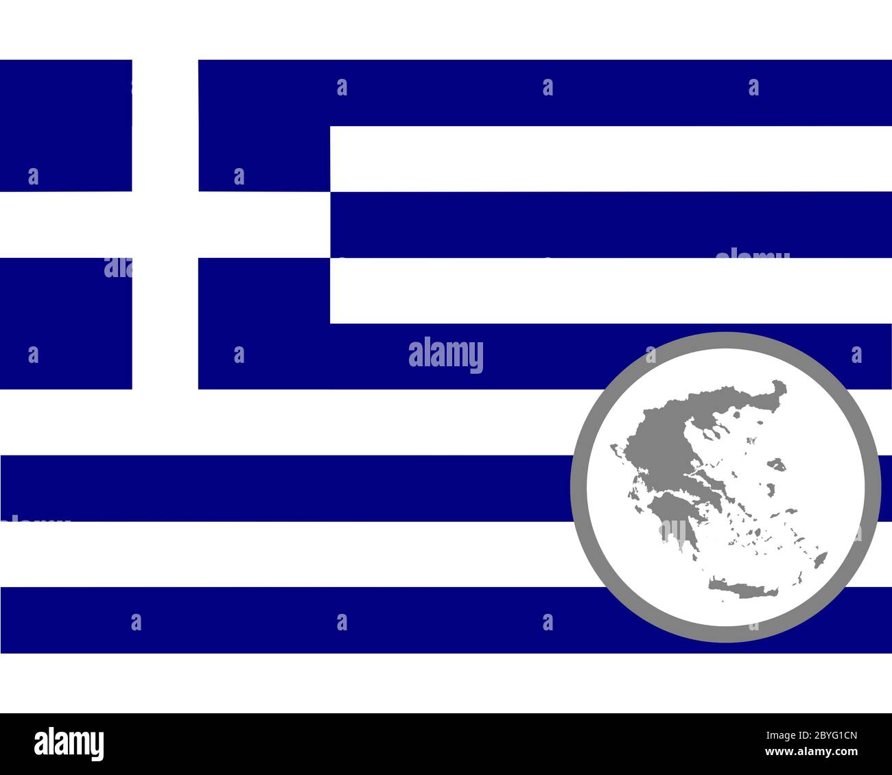 Flag and map of Greece Stock Photo - Alamy