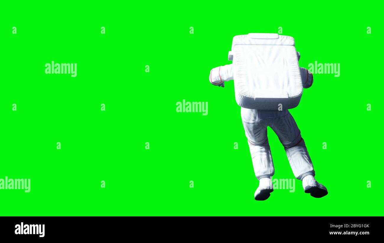 Astronaut levitation in space. Green screen. 3d rendering Stock Photo ...