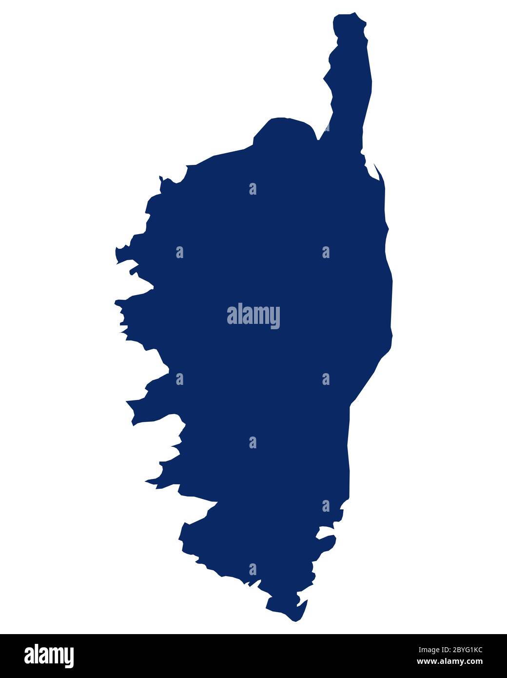 Map of Corsica in blue colour Stock Photo - Alamy