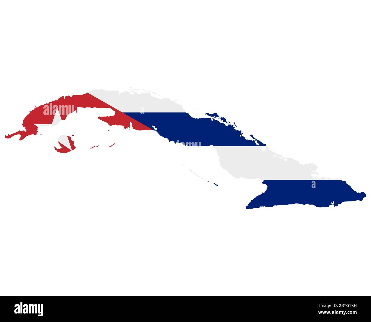 Flag in map of Cuba Stock Photo - Alamy