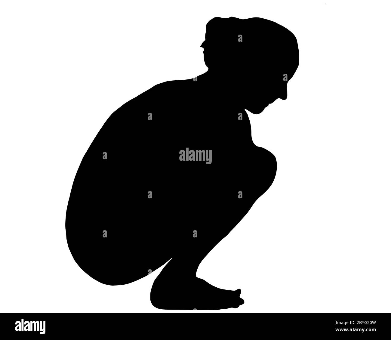 Crouch silhouette Black and White Stock Photos & Images - Alamy
