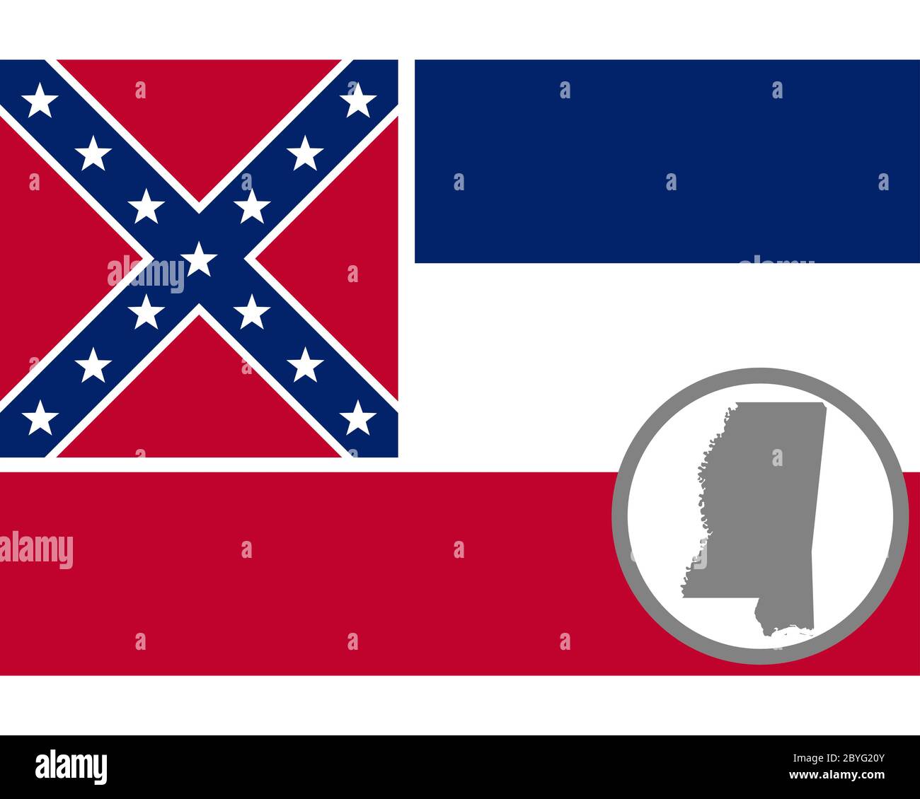 Flag and map of Mississippi Stock Photo - Alamy