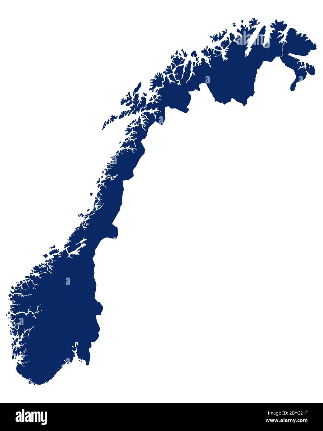 Map of Norway in blue colour Stock Photo - Alamy