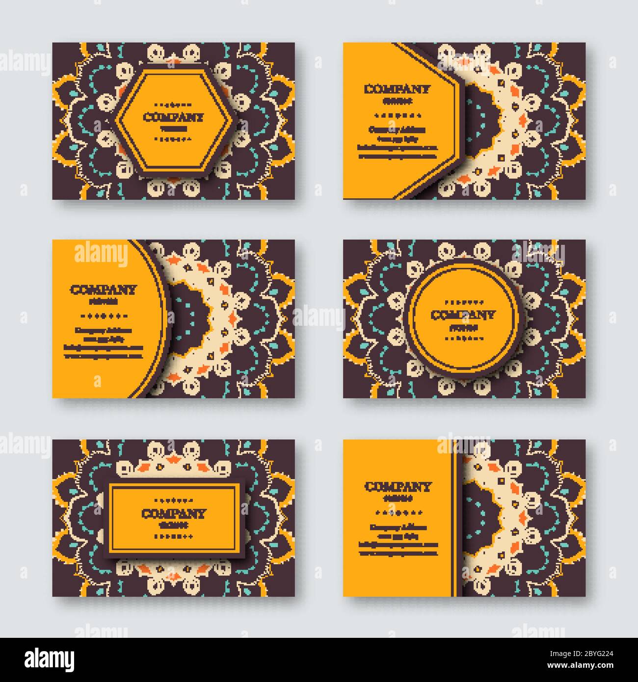 Set of ornamental hand drawn mandala cards Stock Vector Image & Art - Alamy