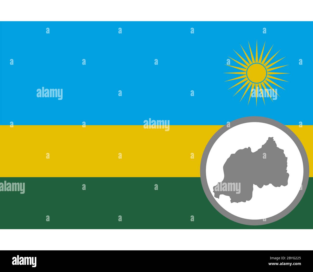 Flag and map of Rwanda Stock Photo - Alamy