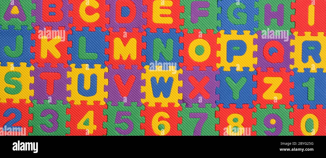 Alphabet and numbers Stock Photo - Alamy