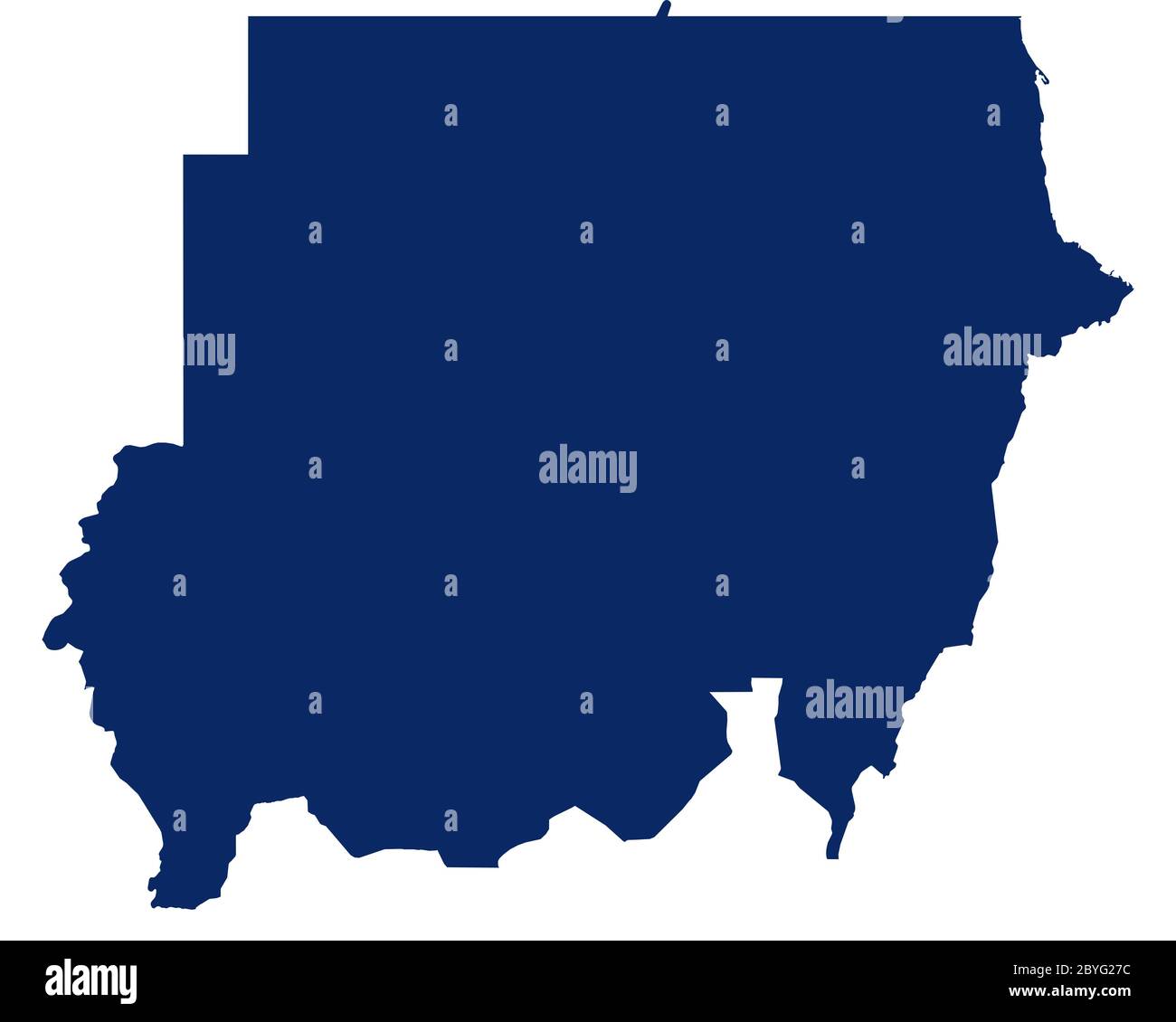 Map of the Sudan in blue colour Stock Photo - Alamy