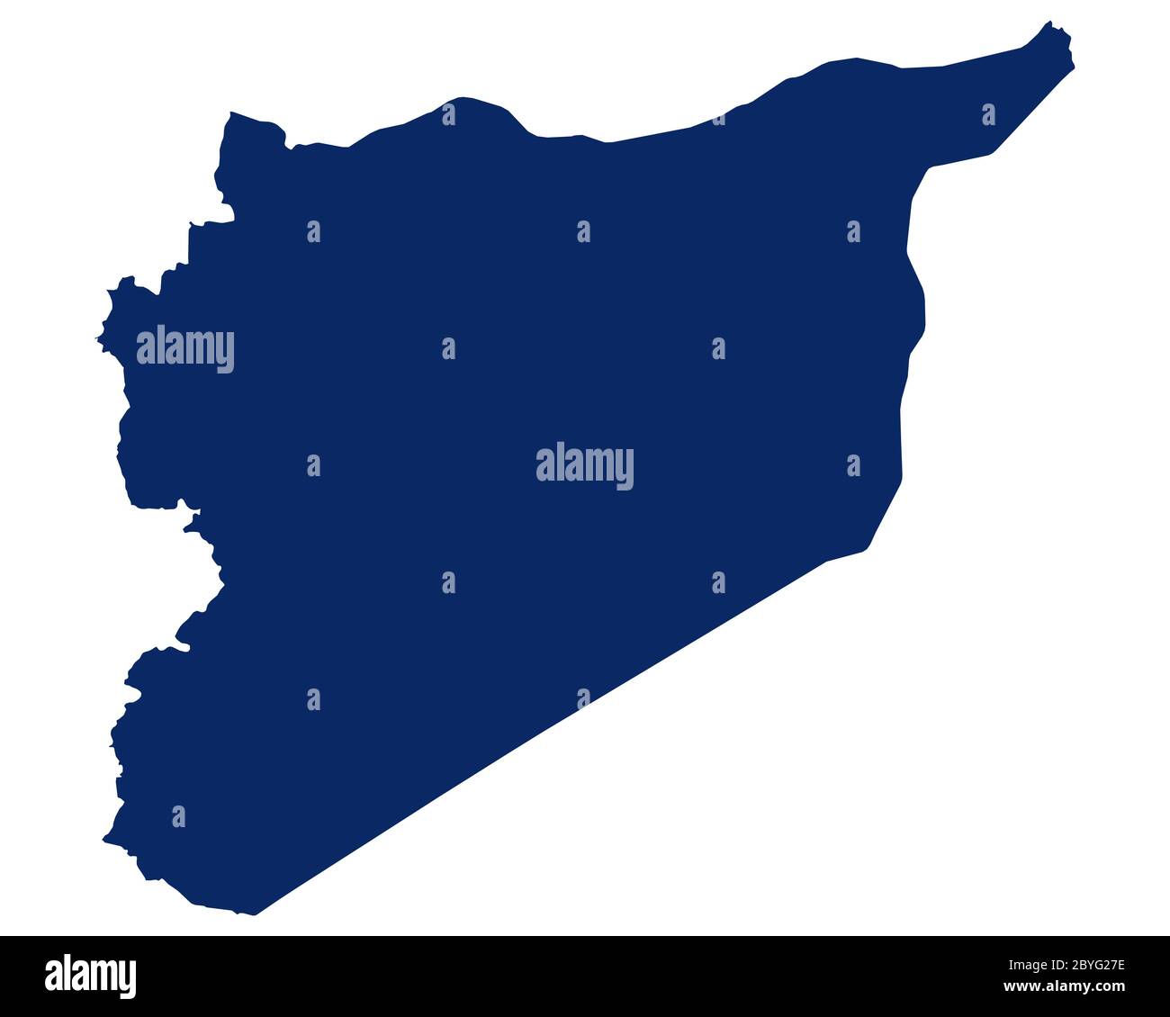 Map of Syria in blue colour Stock Photo - Alamy