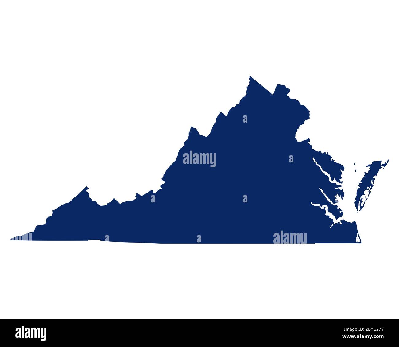 Map of Virginia in blue colour Stock Photo - Alamy