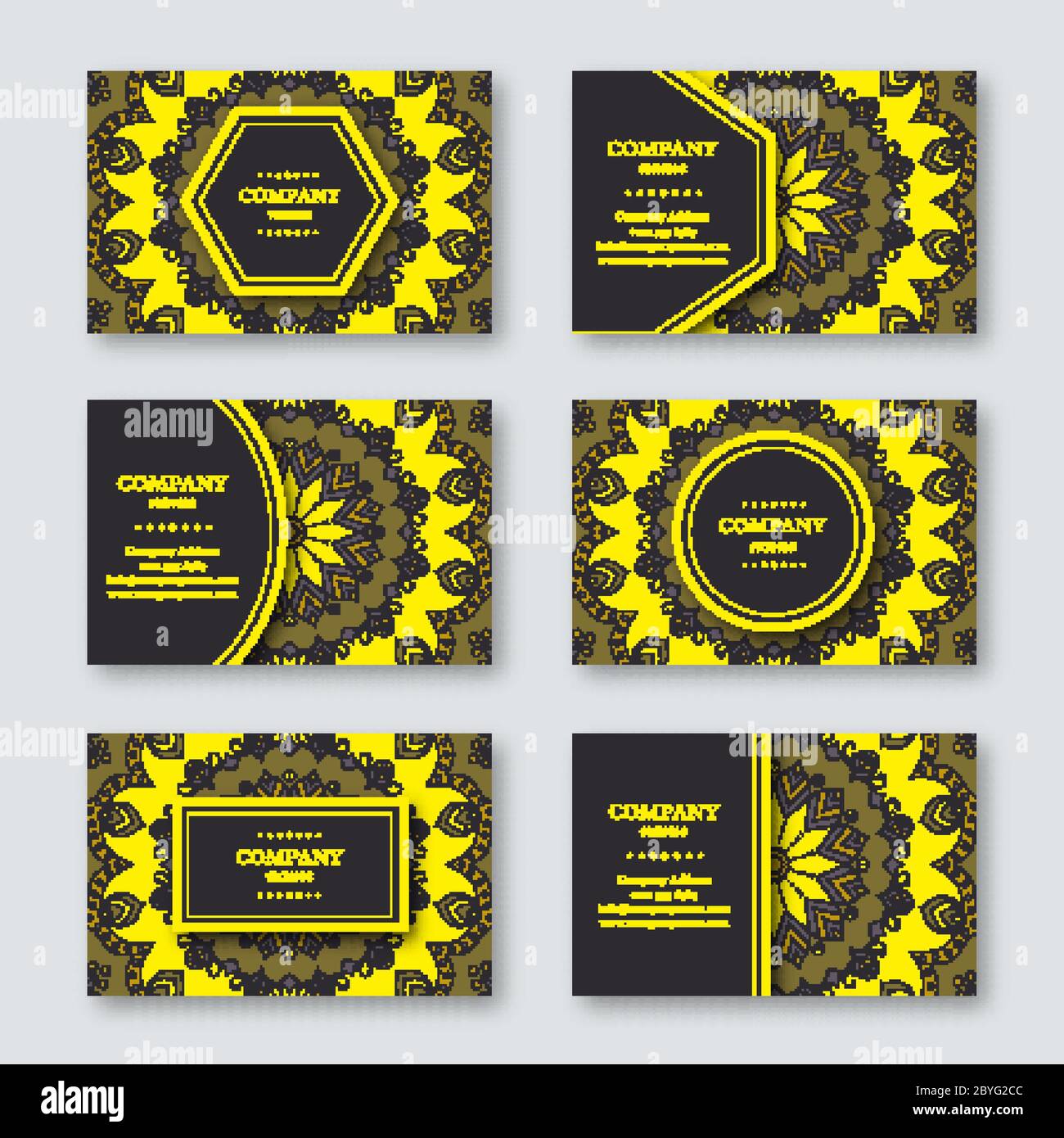 Set of ornamental hand drawn mandala cards Stock Vector Image & Art - Alamy