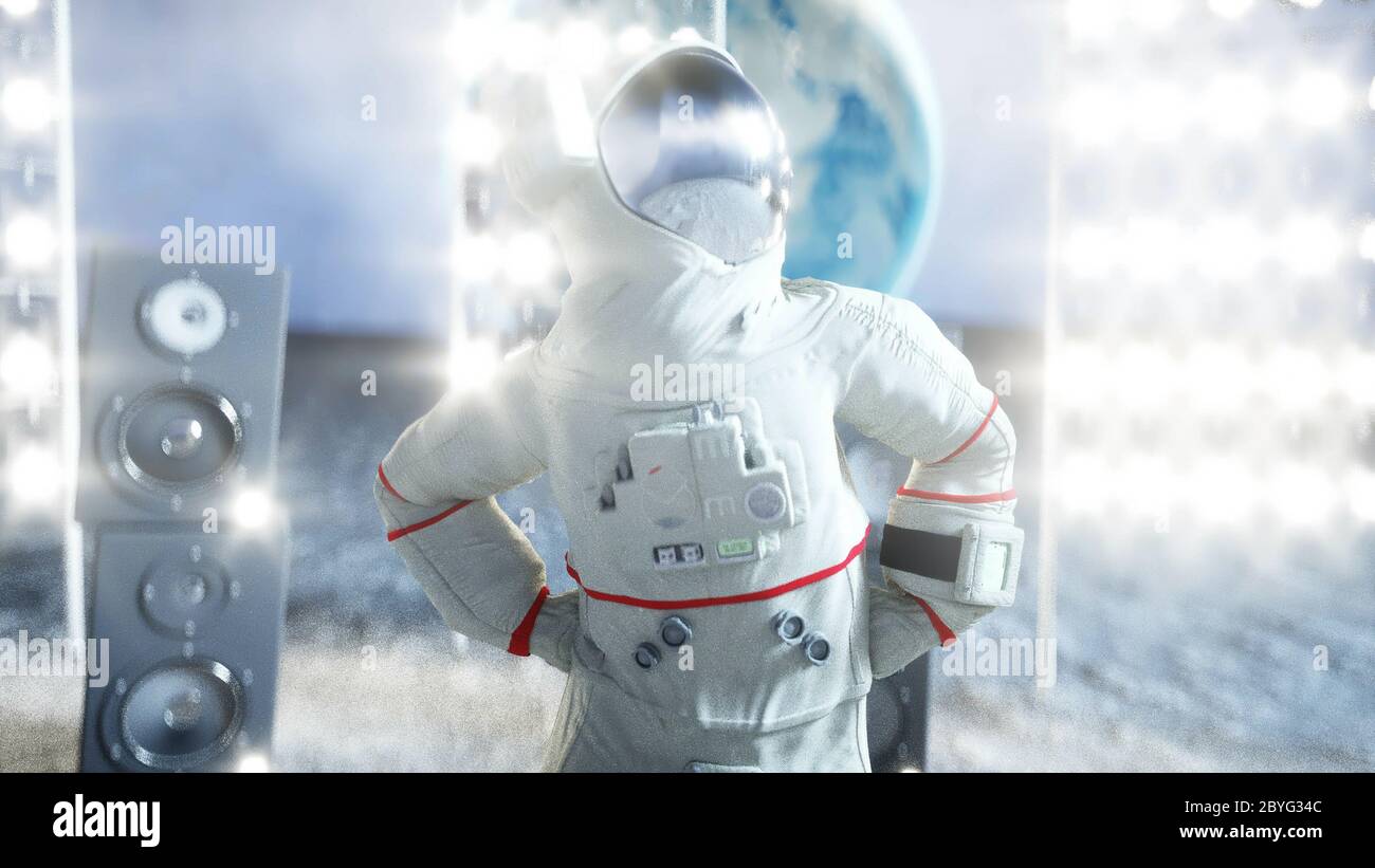Astronaut dancing on the moon. 3d rendering Stock Photo - Alamy