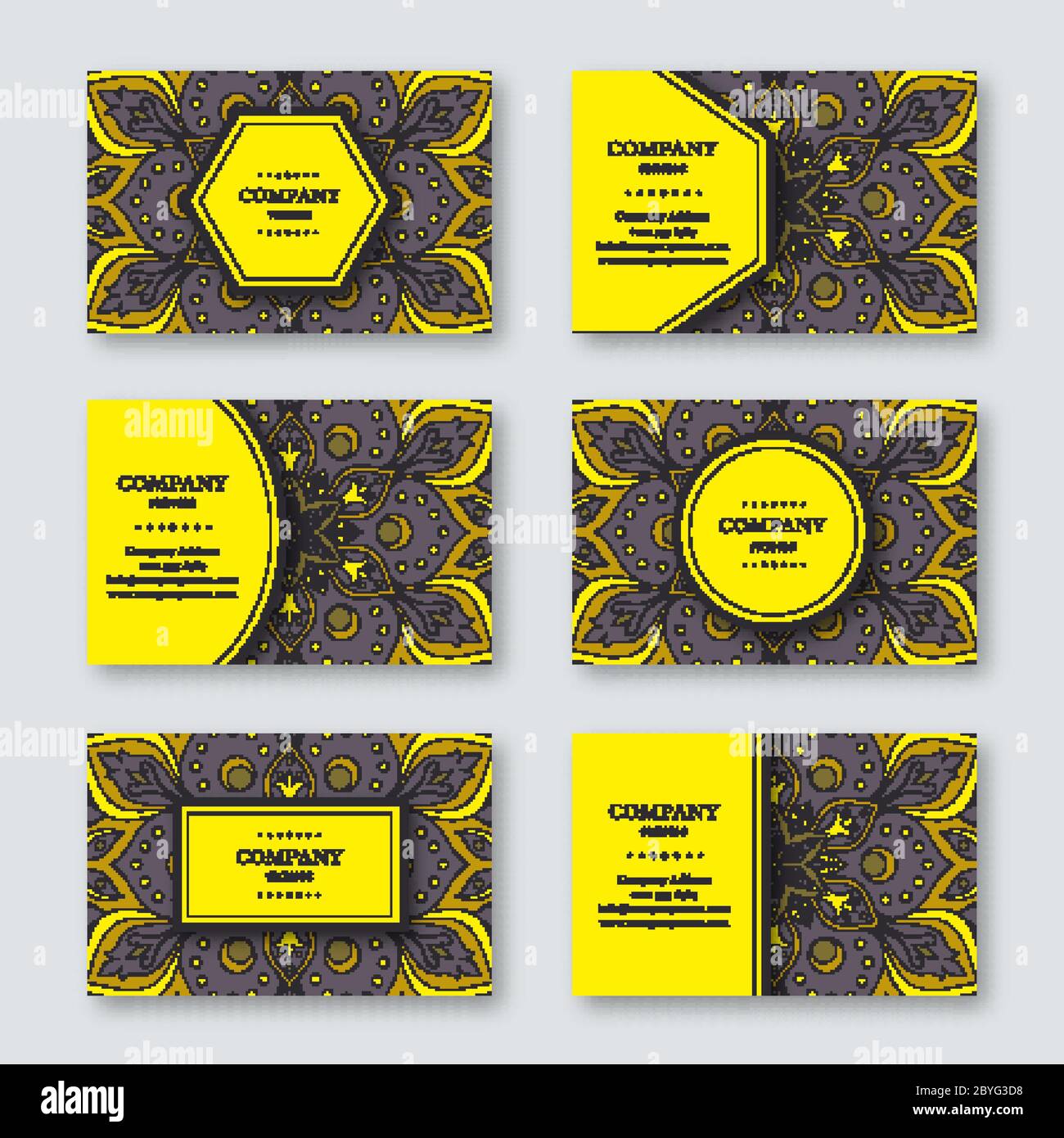 Set of ornamental hand drawn mandala cards Stock Vector Image & Art - Alamy