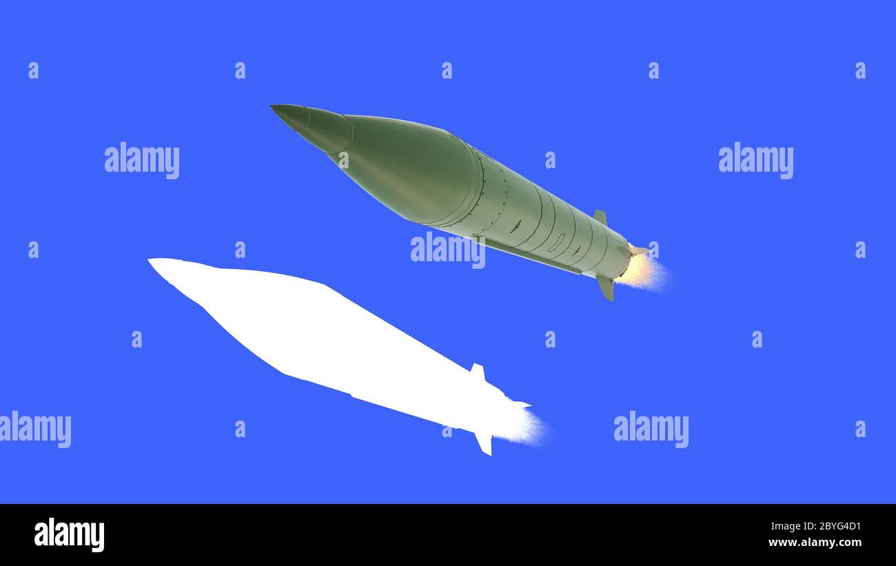 Nuclear ballistic rocket. Isolate. 3d rendering Stock Photo - Alamy