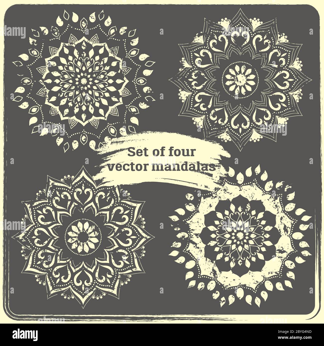 Set of 4 hand drawn mandalas Stock Vector Image & Art - Alamy