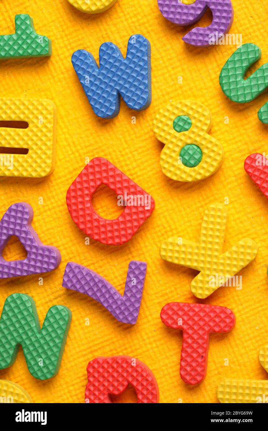 Alphabet and numbers Stock Photo - Alamy