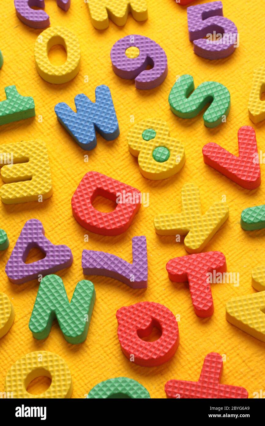 Alphabet and numbers Stock Photo - Alamy