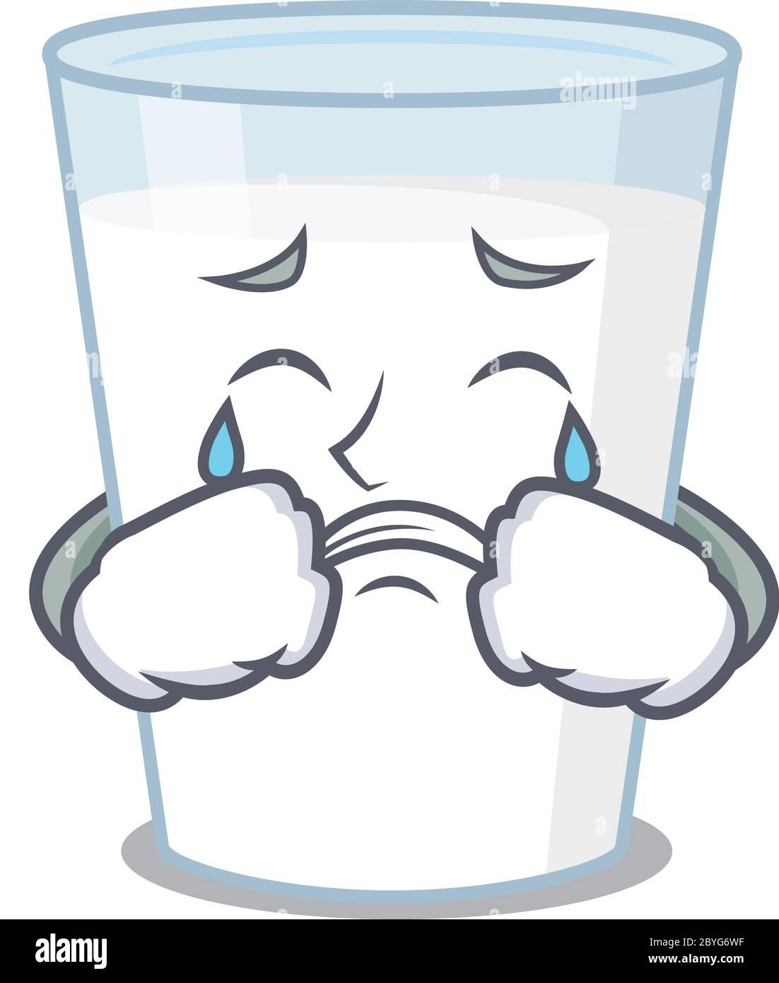 Caricature design of glass of milk having a sad face Stock Vector Image ...