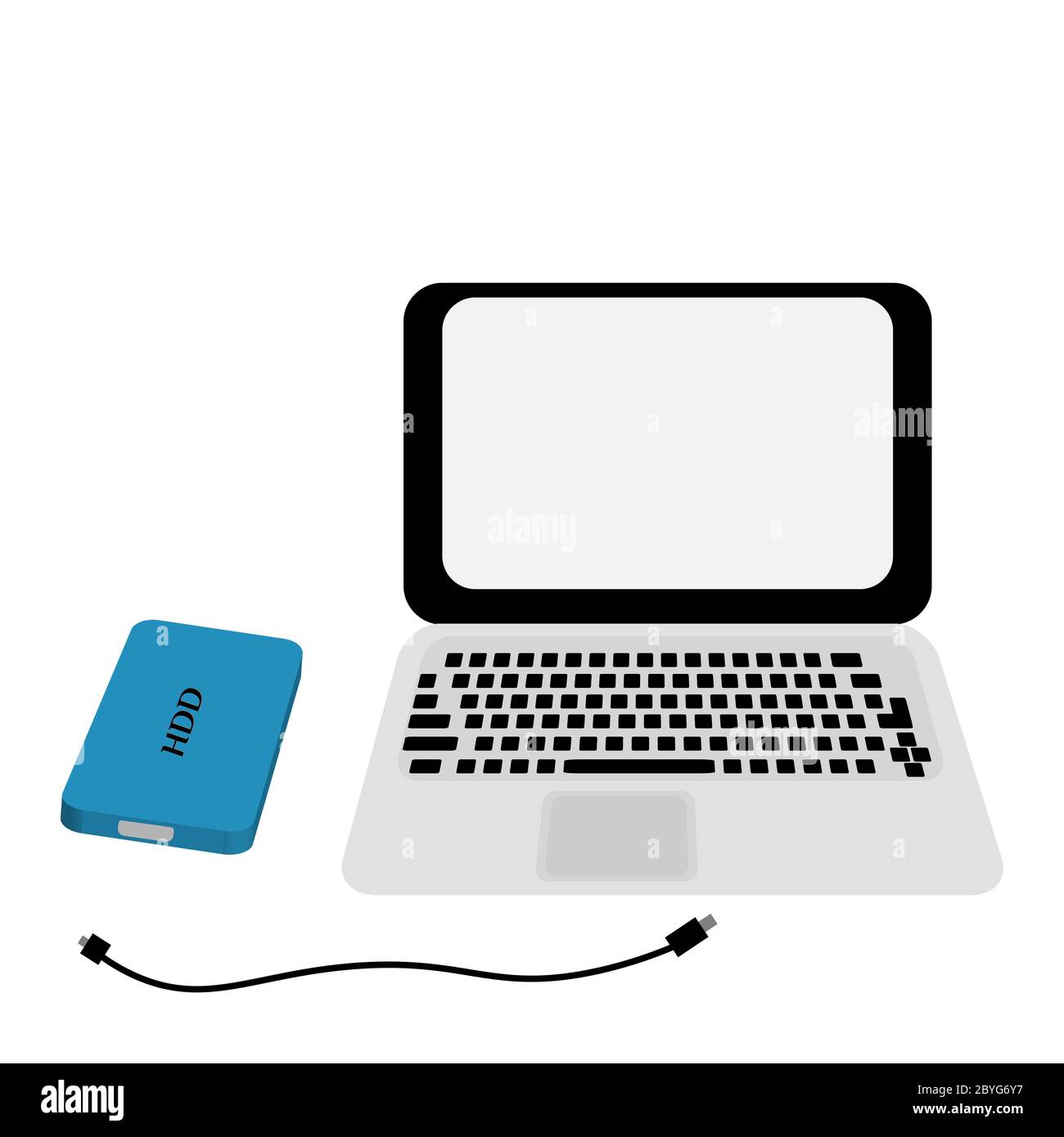 HDD. Hard disk. External storage and computer. Flat style Stock Vector ...